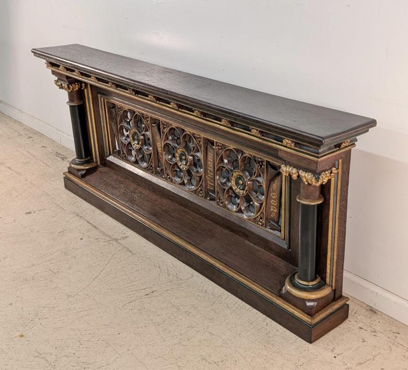 Gilded Oak Wood Gothic Revival Communion/altar Rail/railing/divider - Etsy