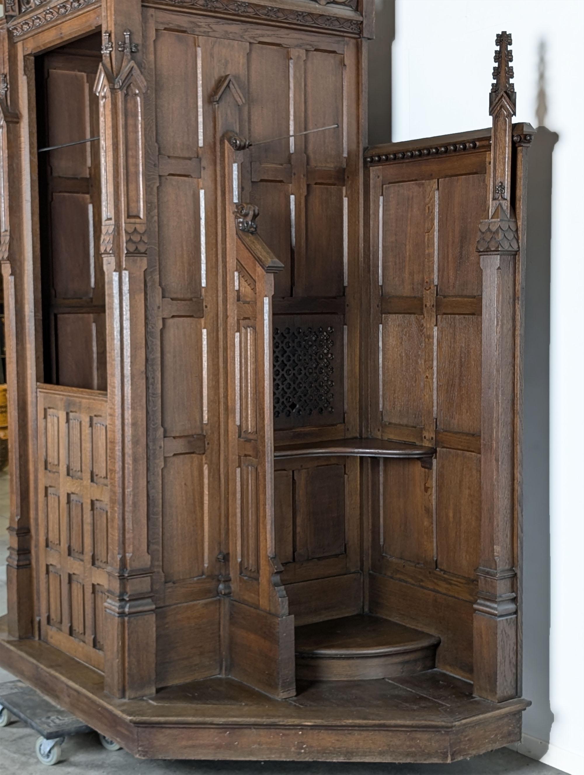 Beautifully Carved Antique Gothic Revival Confessional Catholic Church ...