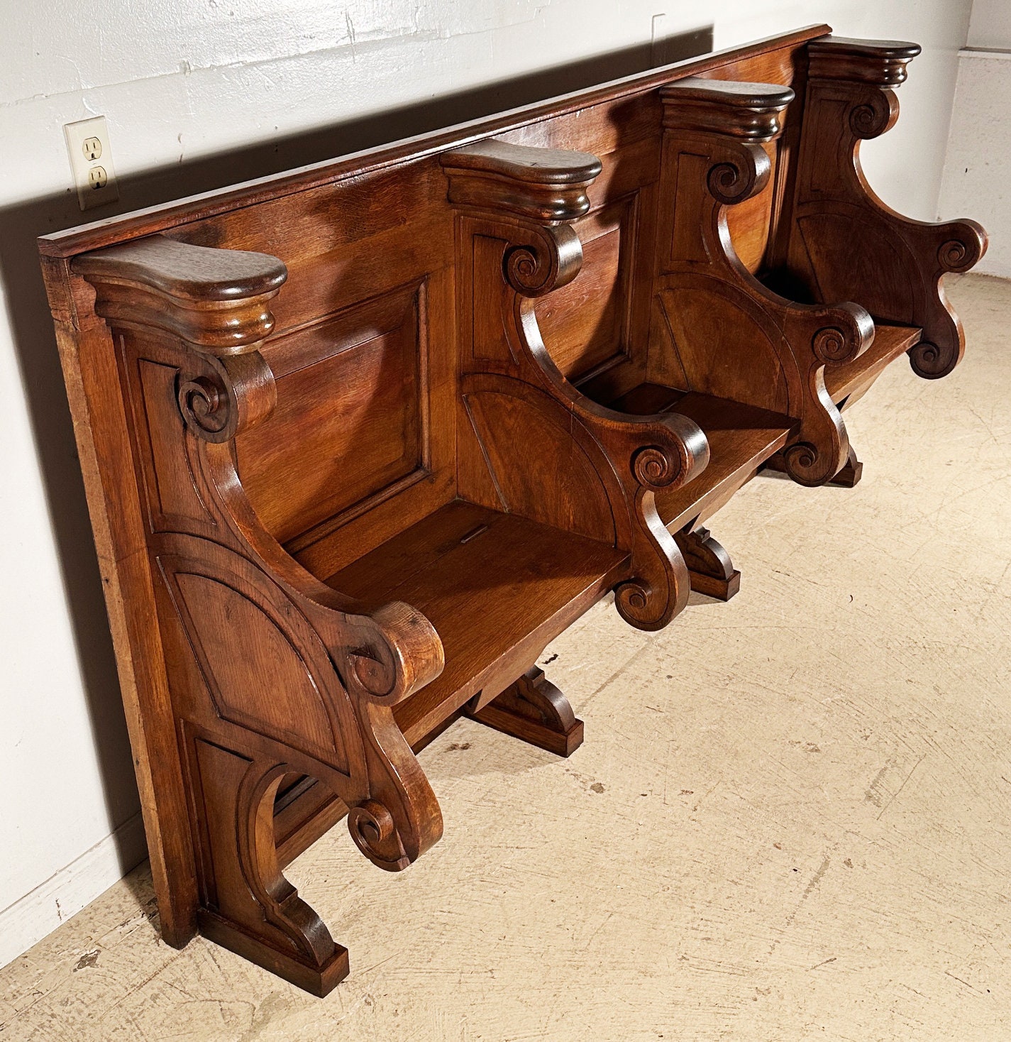 Antique French Louis Philippe Oak Wood Church Choir Bench/chair - Etsy