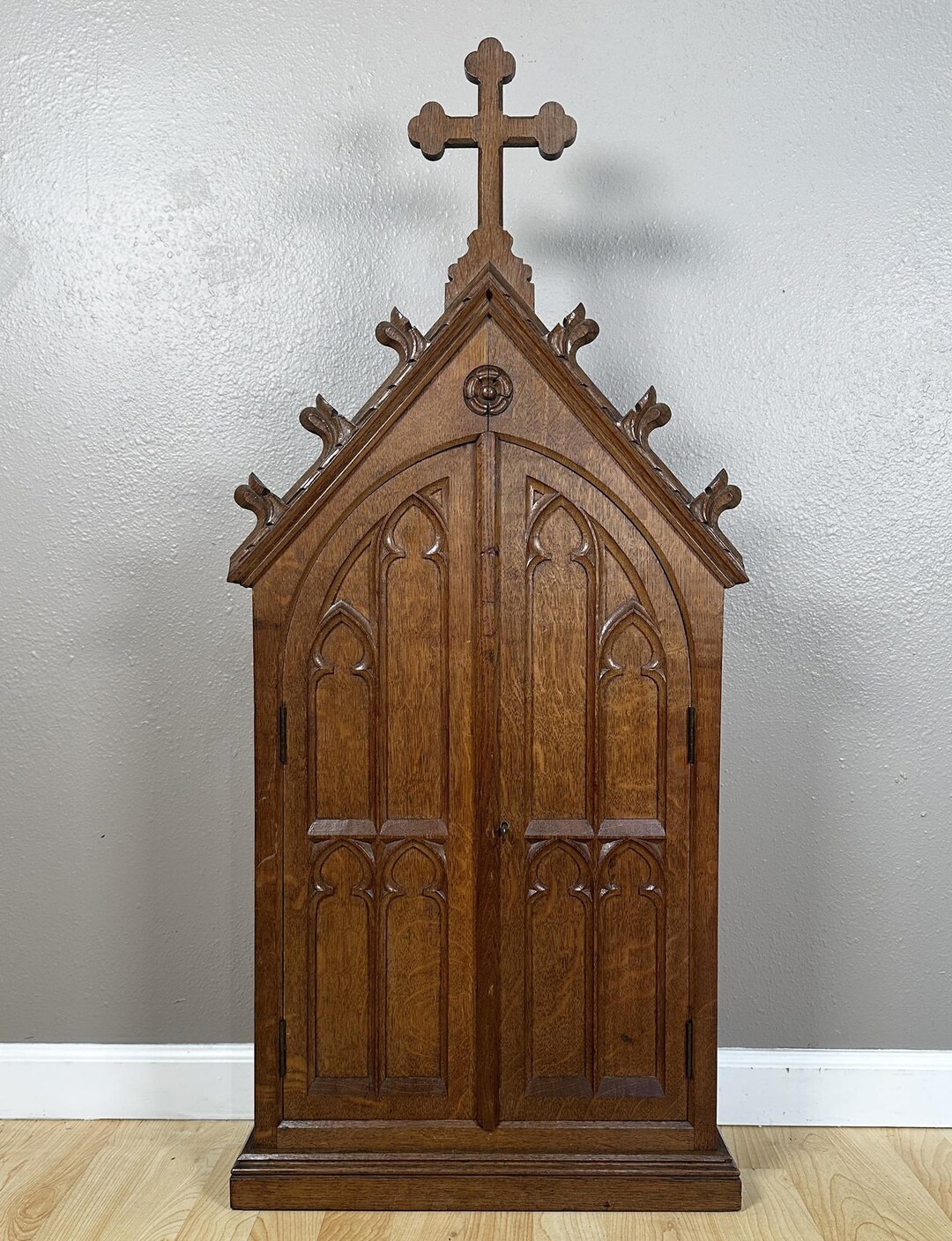 Antique Gothic Reliquary/relic Holder/wall Cabinet With Religious ...
