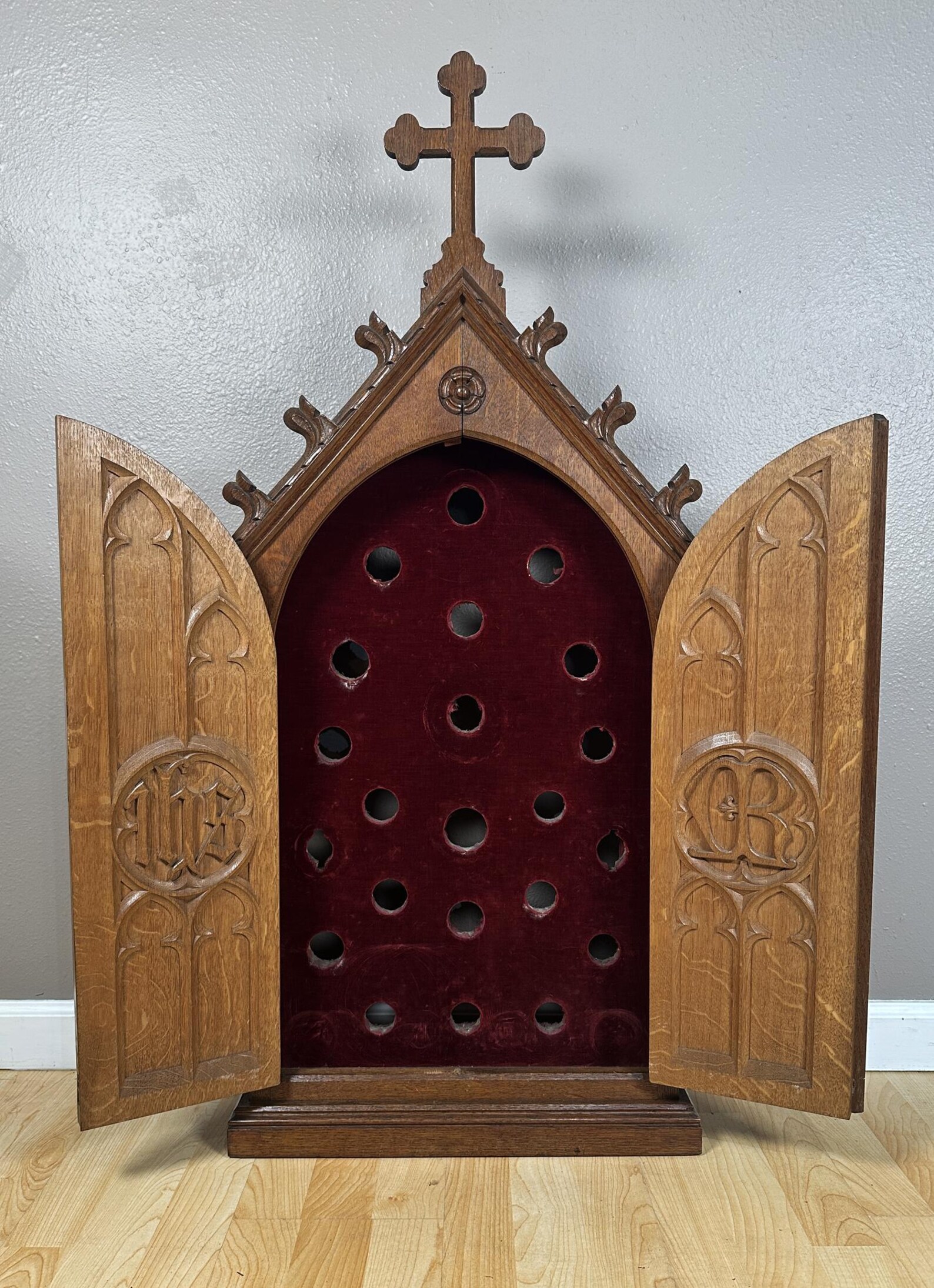 Antique Gothic Reliquary/relic Holder/wall Cabinet With Religious ...