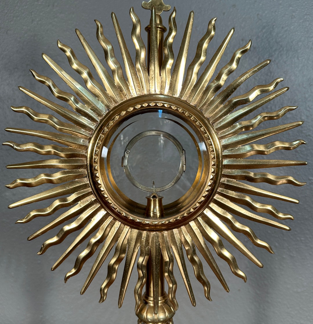 23" Tall Antique Bronze Monstrance - Etsy