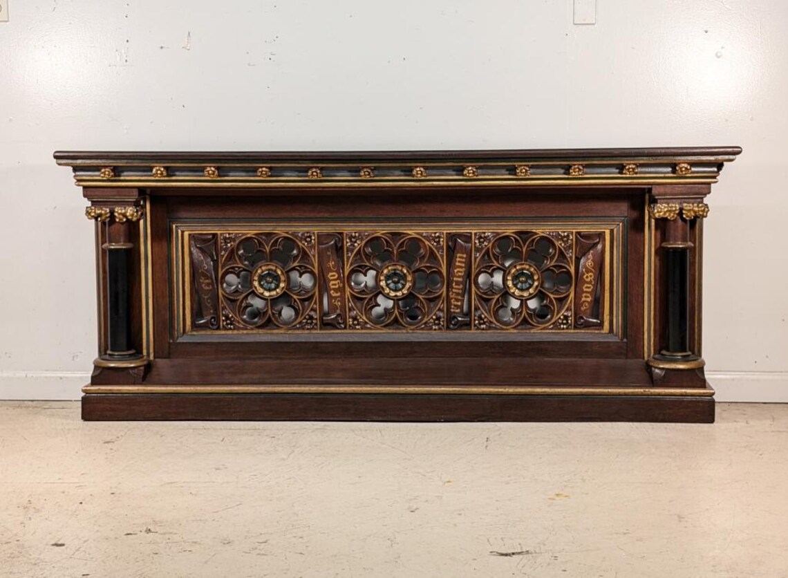 Gilded Oak Wood Gothic Revival Communion/altar Rail/railing/divider - Etsy
