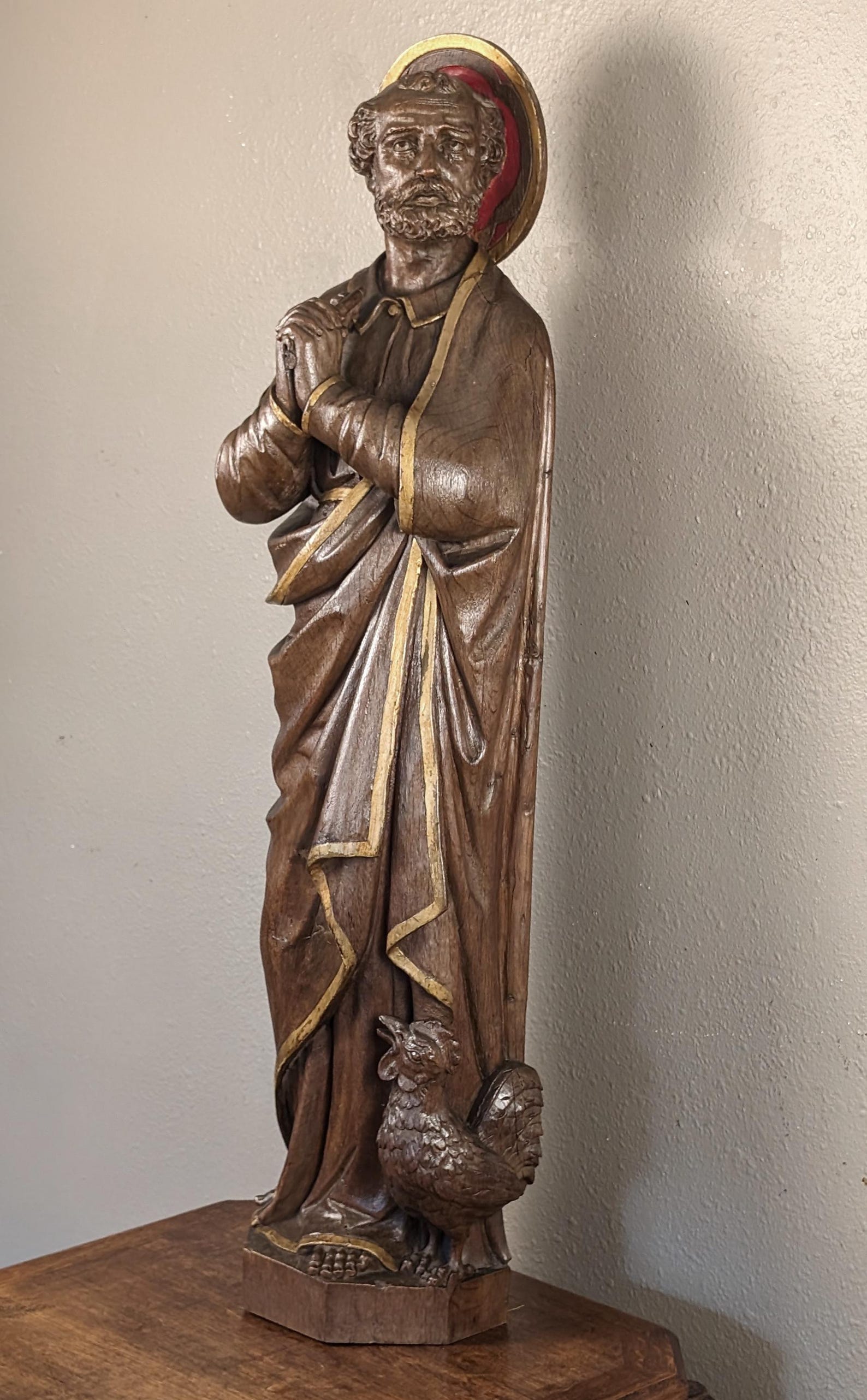 36" Religious Antique Oak Wood Statue/sculpture of Saint Peter - Etsy