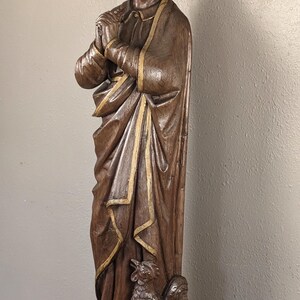 36" Religious Antique Oak Wood Statue/sculpture of Saint Peter - Etsy