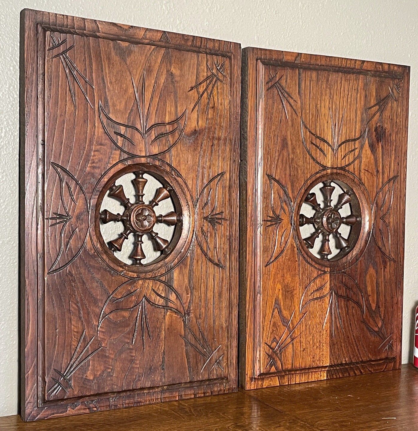 Pair of Antique Chestnut Wood Panels With Ship's Wheels - Etsy