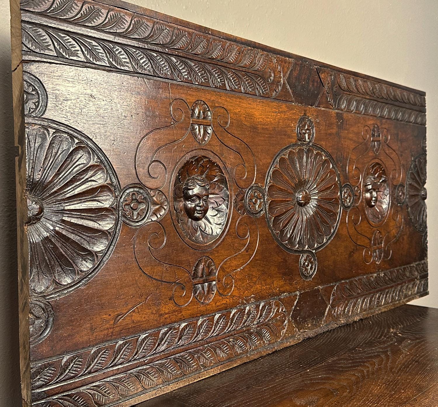 45 Large French Antique Baroque Walnut Panel From the 1600's or 1700's ...