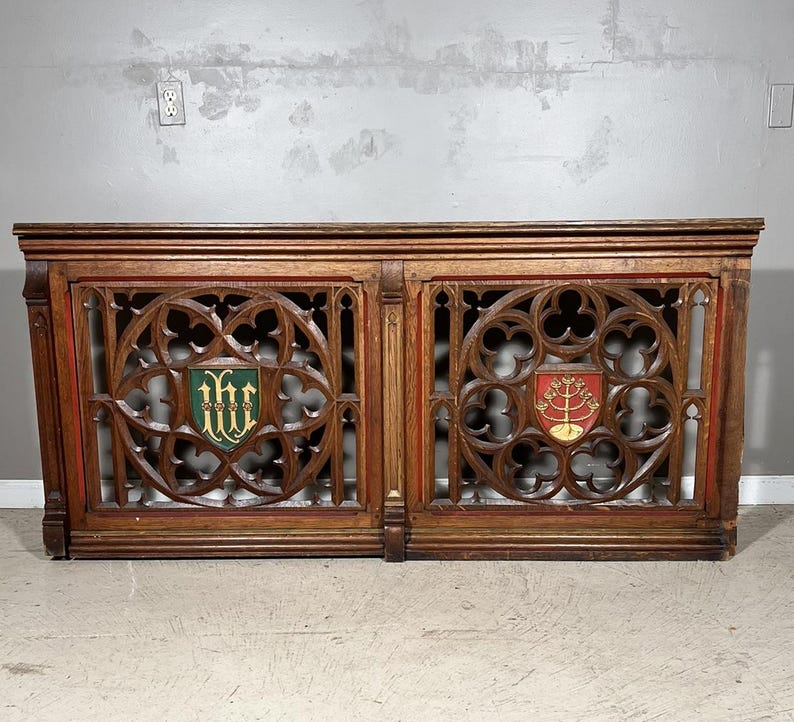 1800's French Antique Oak Wood Communion Rail Gothic Altar Rail - Etsy