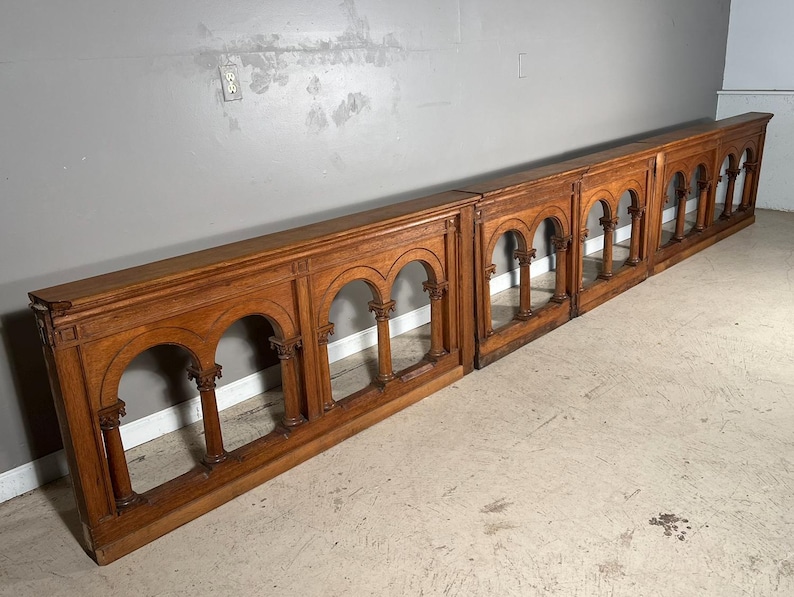 Antique Oak Wood Gothic Communion/altar Rail/railing/ Room Divider ...