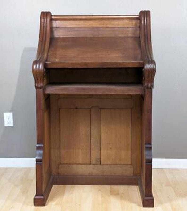 50 Tall Antique Religious Gothic Pulpit/lectern/bookstand in Oak Wood ...
