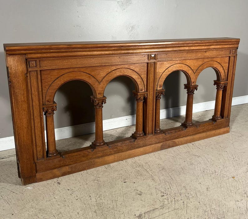 Antique Oak Wood Gothic Communion/altar Rail/railing/ Room Divider ...