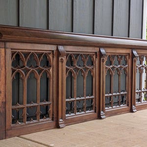 9.5' Antique Oak Wood Gothic Communion/altar Rail/railing/ Room Divider ...