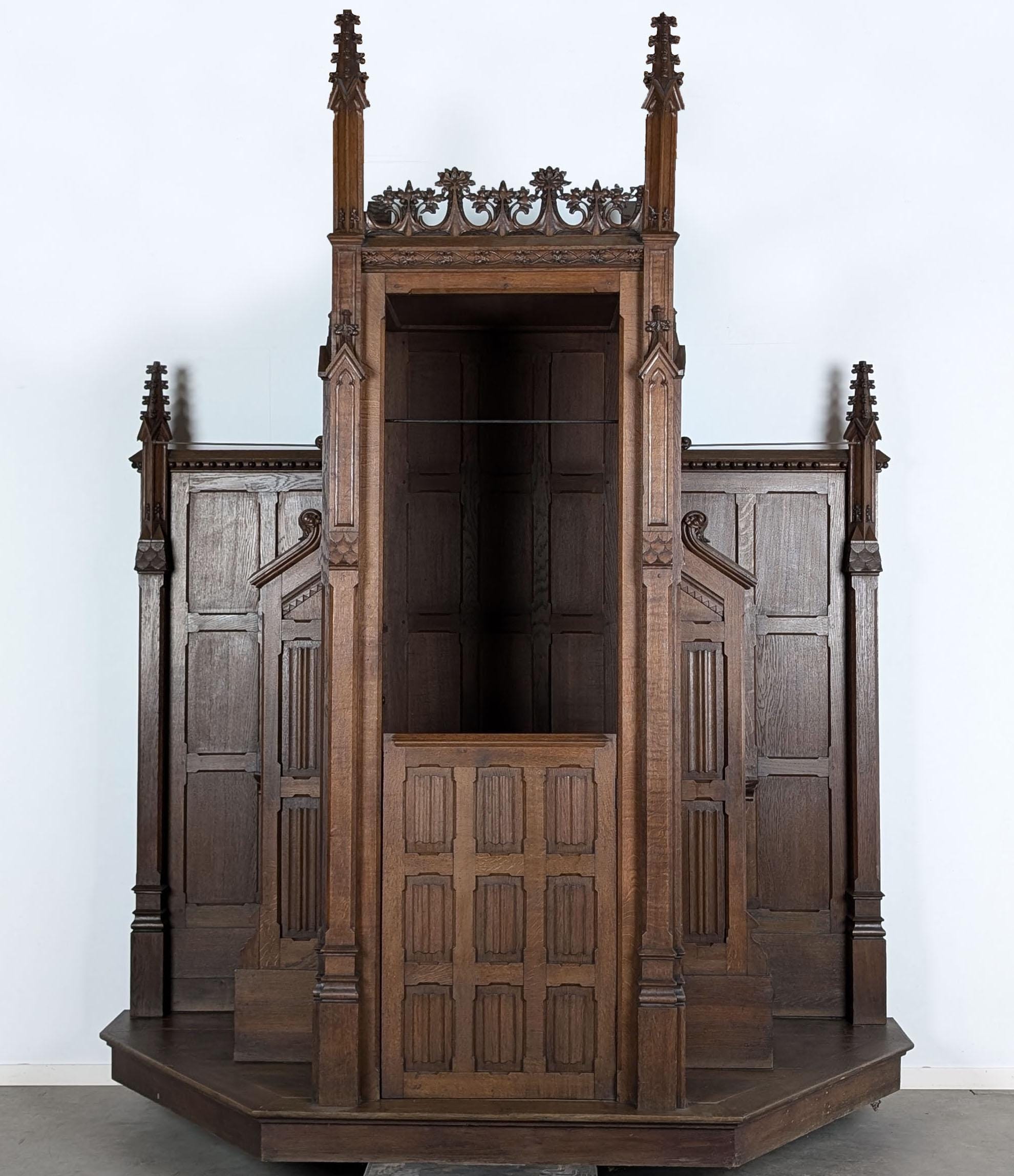 Beautifully Carved Antique Gothic Revival Confessional Catholic Church ...