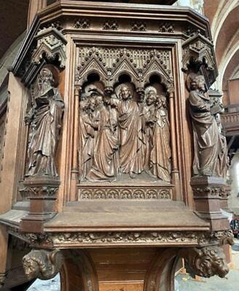 Magnificent Antique Gothic Church Pulpit in Solid Oak - Etsy