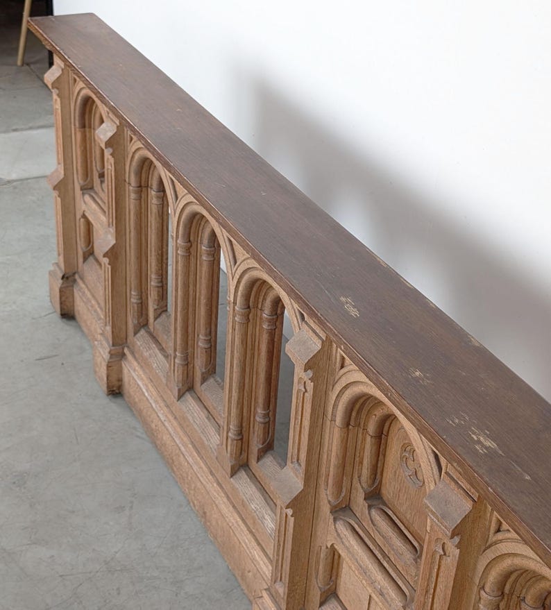 10' Each Pair Oak Wood Gothic Communion/altar Rails/railings Rail ...