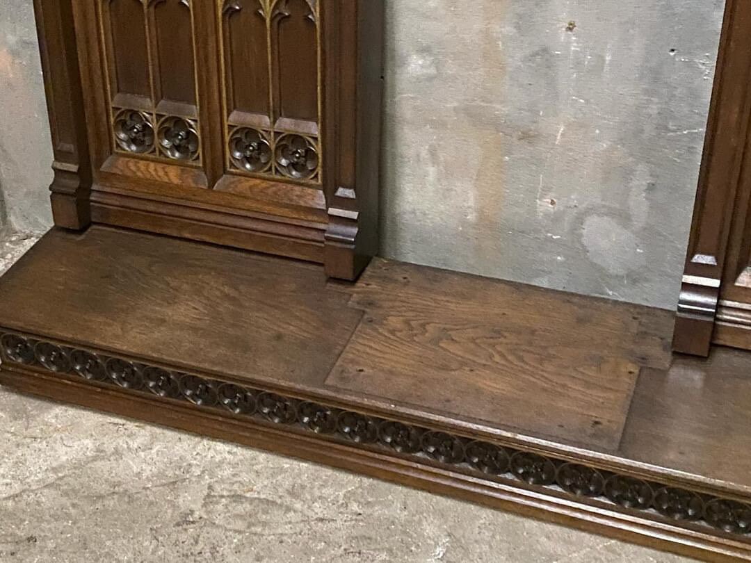 Antique Oak Wood Gothic Altar/sacristy Table Back/top - Etsy
