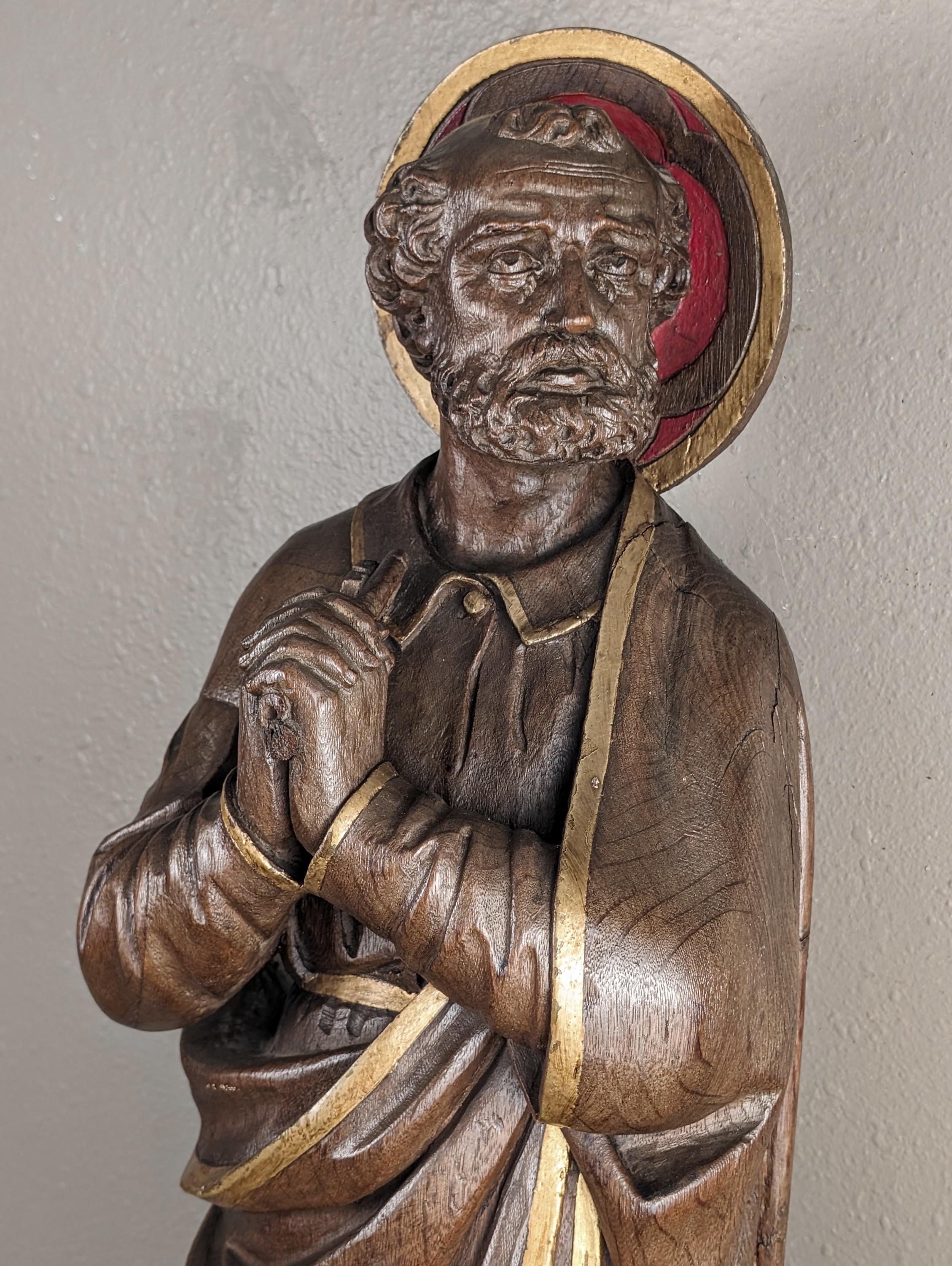 36" Religious Antique Oak Wood Statue/sculpture of Saint Peter - Etsy