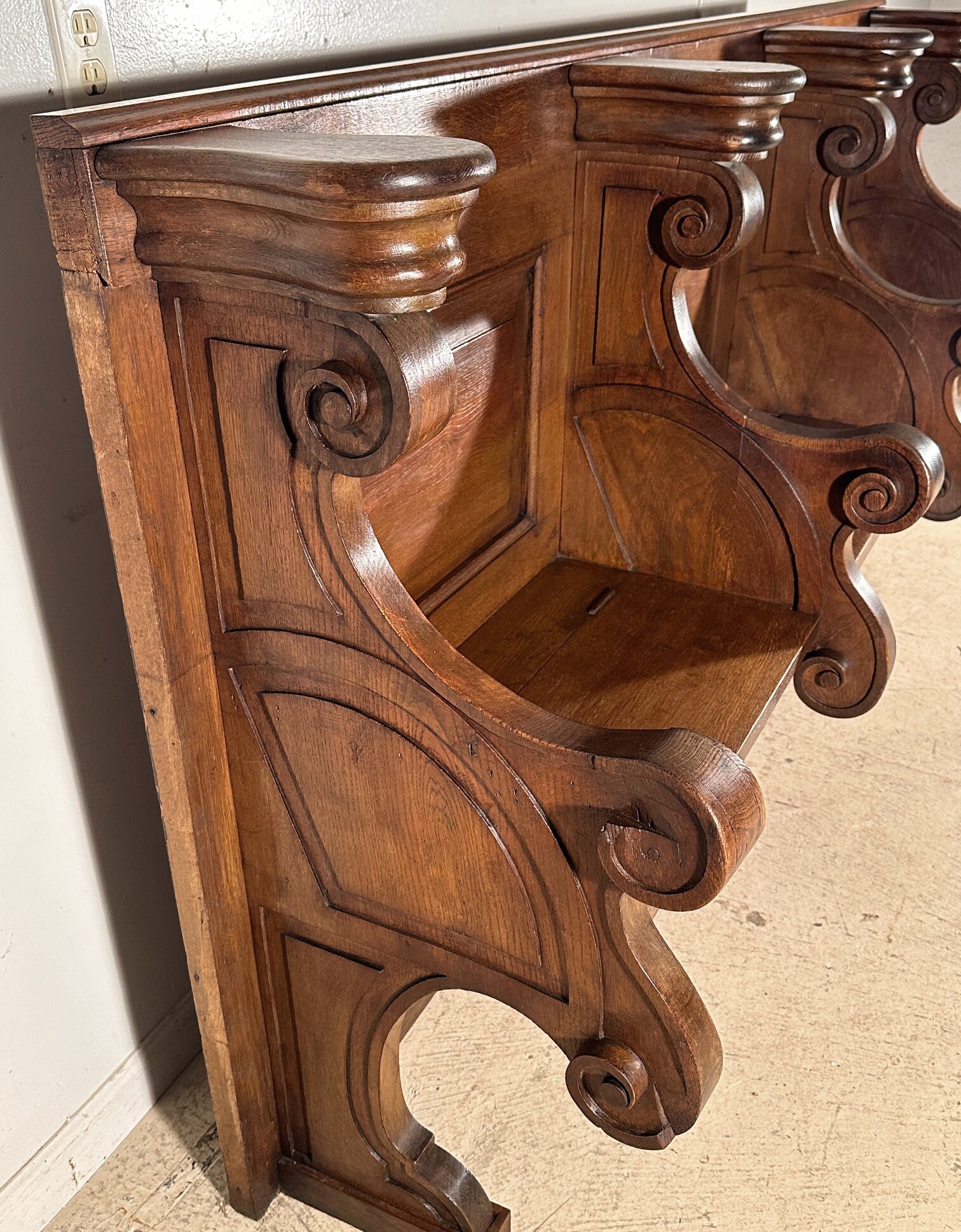 Antique French Louis Philippe Oak Wood Church Choir Bench/chair - Etsy