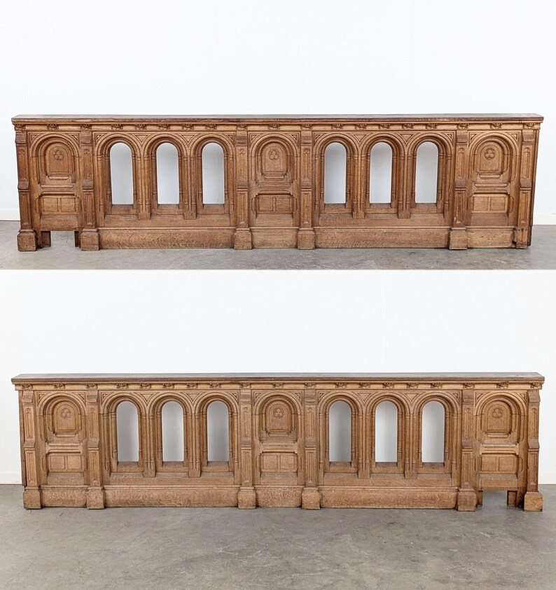 10' Each Pair Oak Wood Gothic Communion/altar Rails/railings Rail ...