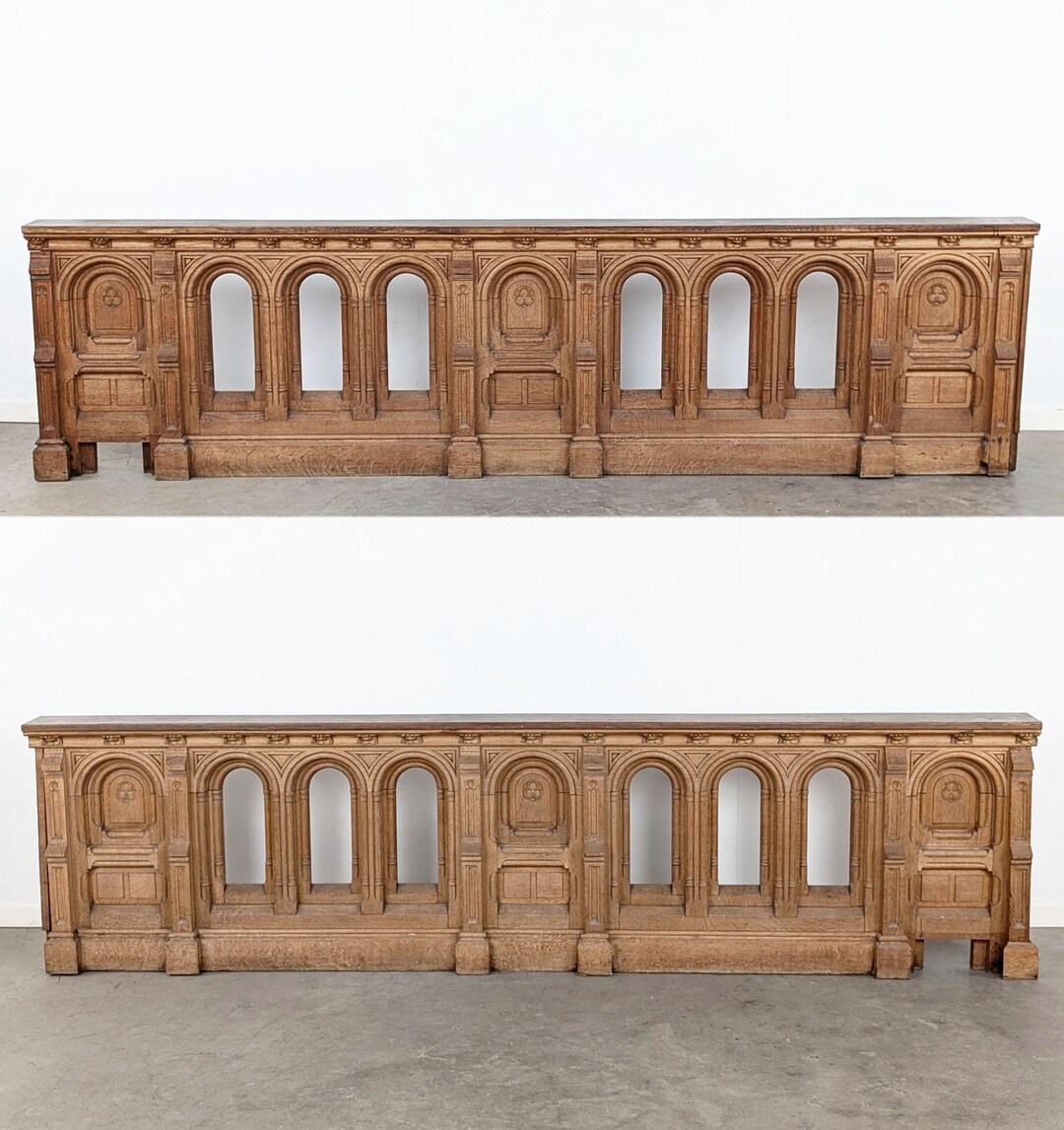 ARRIVES MAR 2025: 10' Each Pair Oak Wood Gothic Communion/altar Rails ...