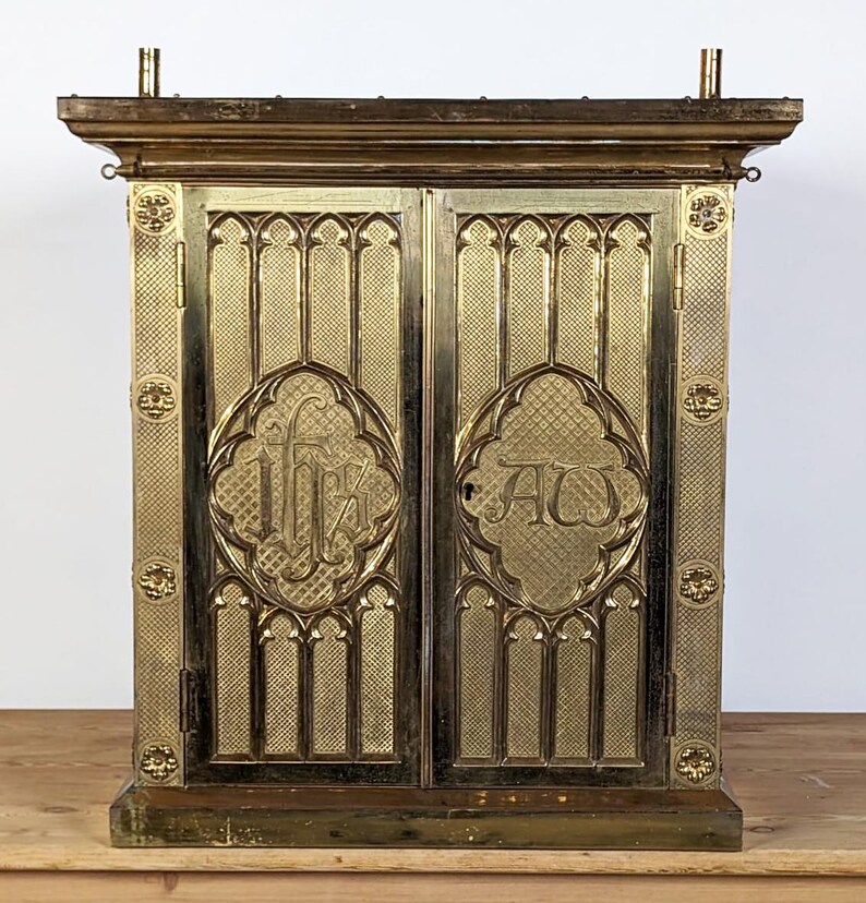 Large Gilt Bronze Antique Tabernacle/shrine/cabinet - Etsy