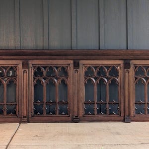 9.5' Antique Oak Wood Gothic Communion/altar Rail/railing/ Room Divider ...