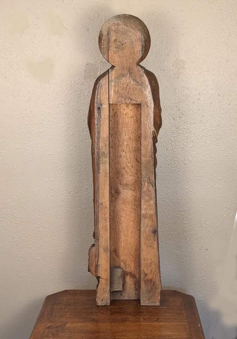 36" Religious Antique Oak Wood Statue/sculpture of Saint Peter - Etsy