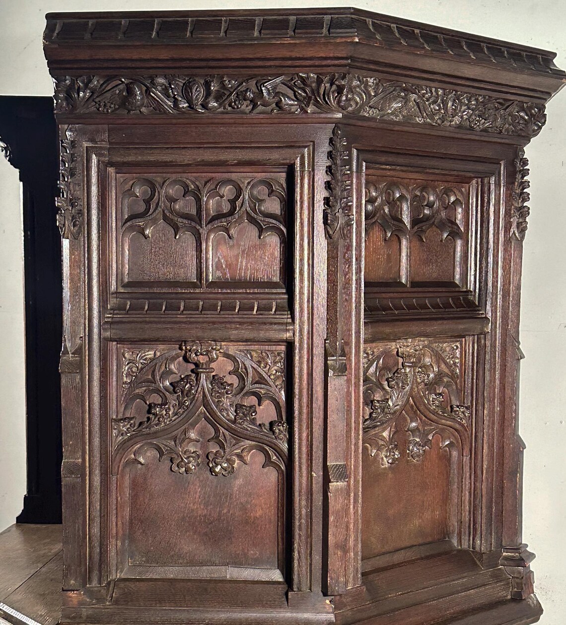 Antique Gothic Revival Church Wineglass Pulpit in Solid Oak - Etsy