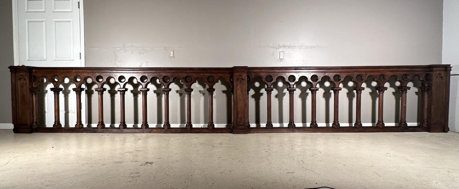 20' Long Antique Gothic Revival Oak Wood Church Balcony Railing - Etsy