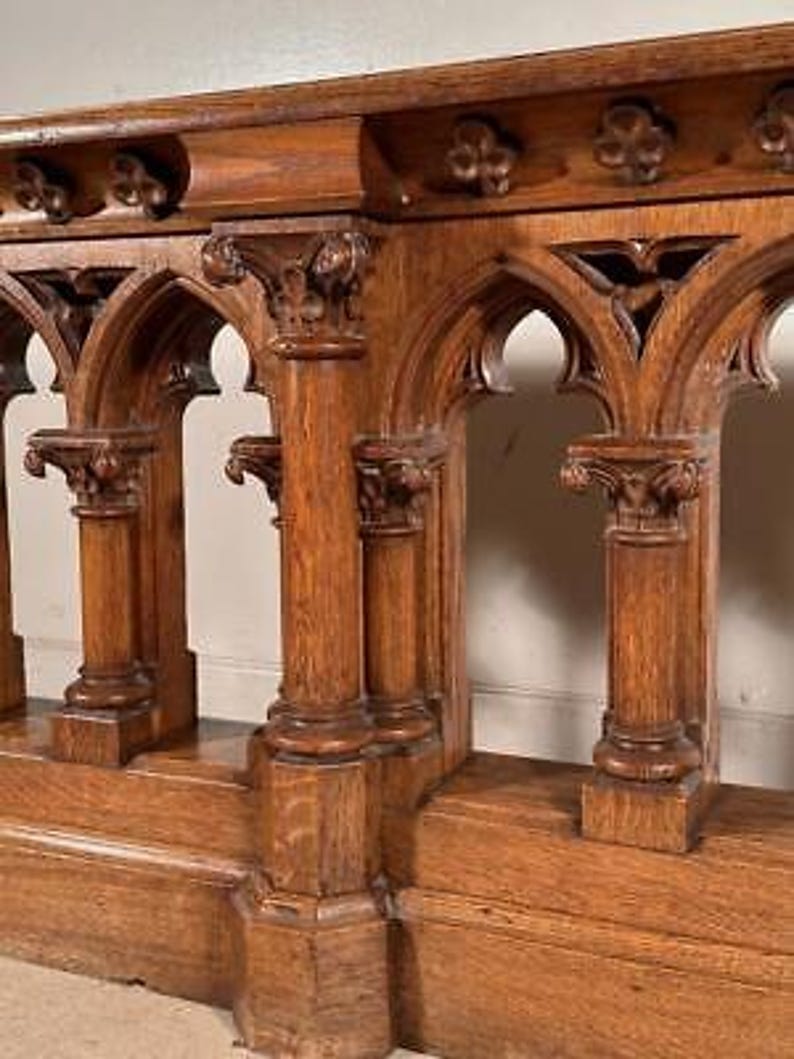 Oak Wood Gothic Communion/altar Rail/railing/divider - Etsy