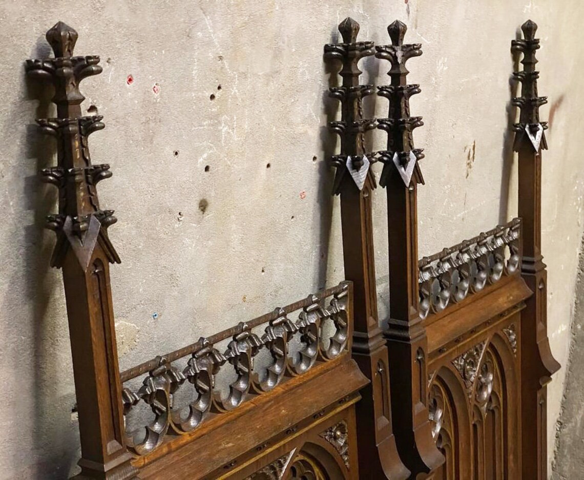 Antique Oak Wood Gothic Altar/sacristy Table Back/top - Etsy