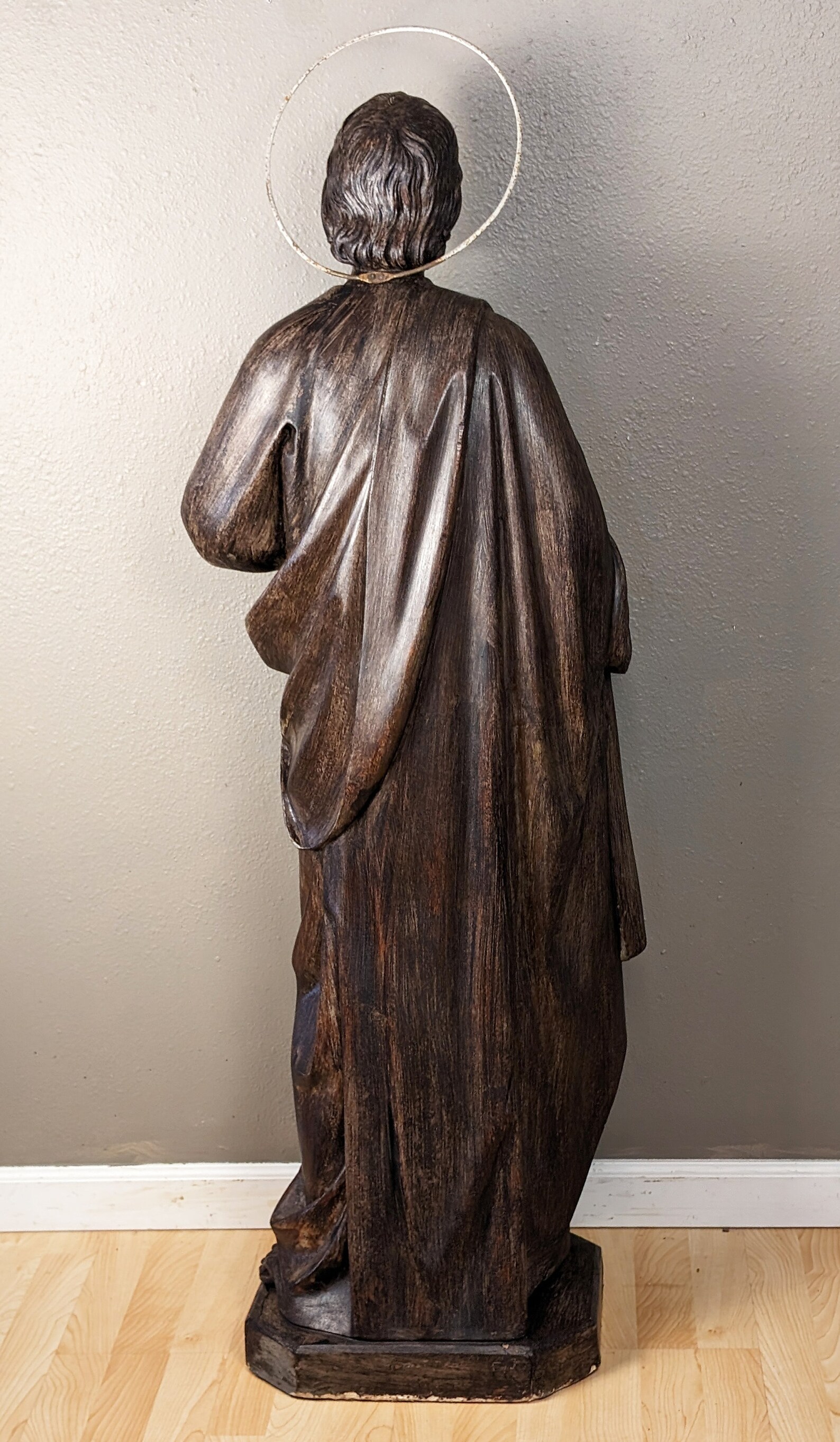 53" Tall Religious Antique Painted Plaster Statue/sculpture of St ...