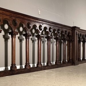 20' Long Antique Gothic Revival Oak Wood Church Balcony Railing - Etsy