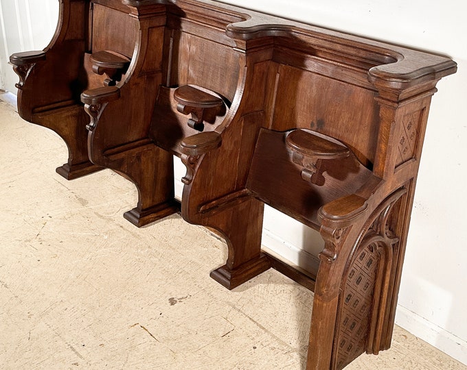 Antique French Gothic Revival Oak Wood Church Choir Bench/chair - Etsy