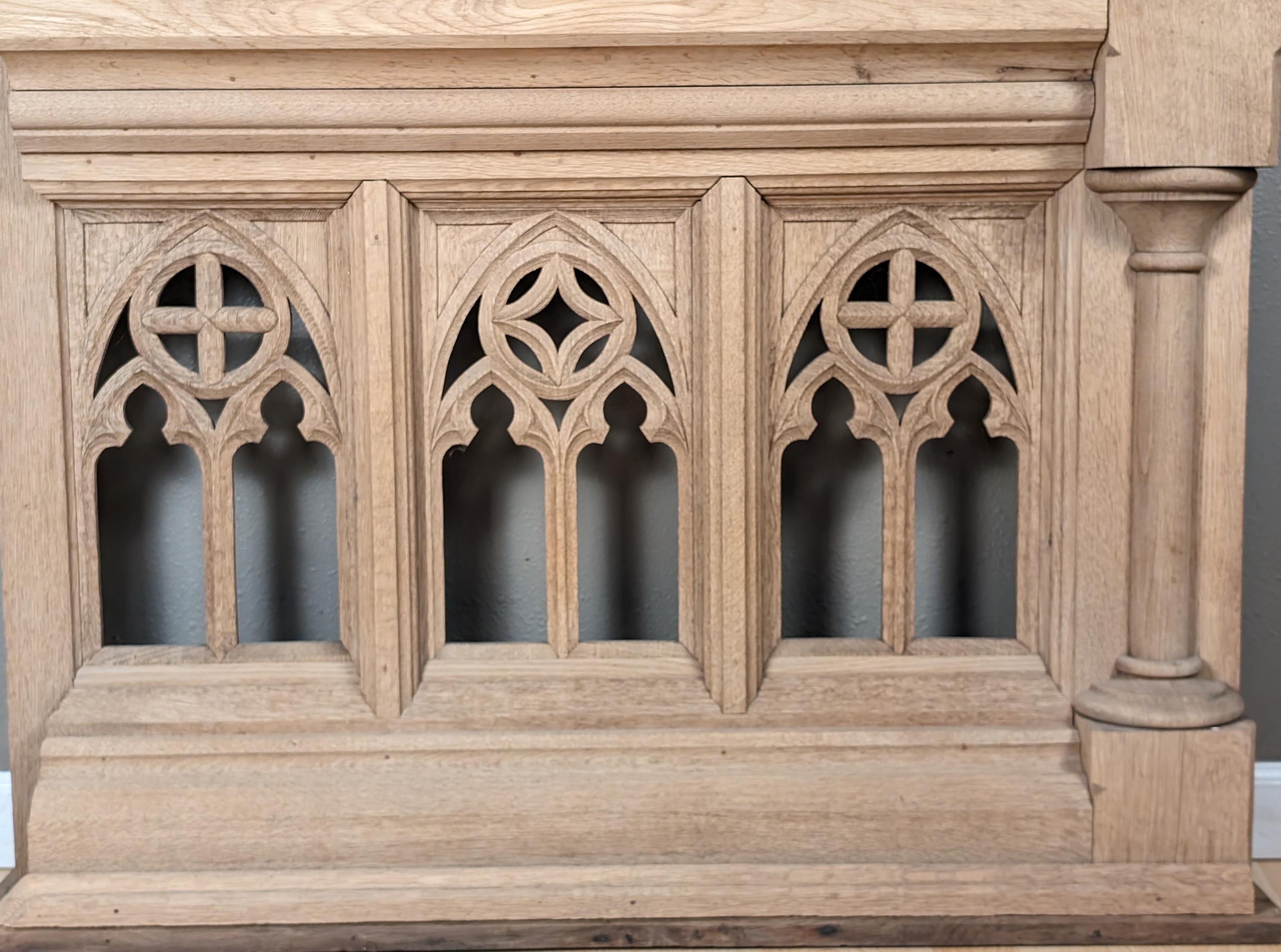 Unfinished Oak Wood Gothic Communion/altar Rail/railing/divider - Etsy