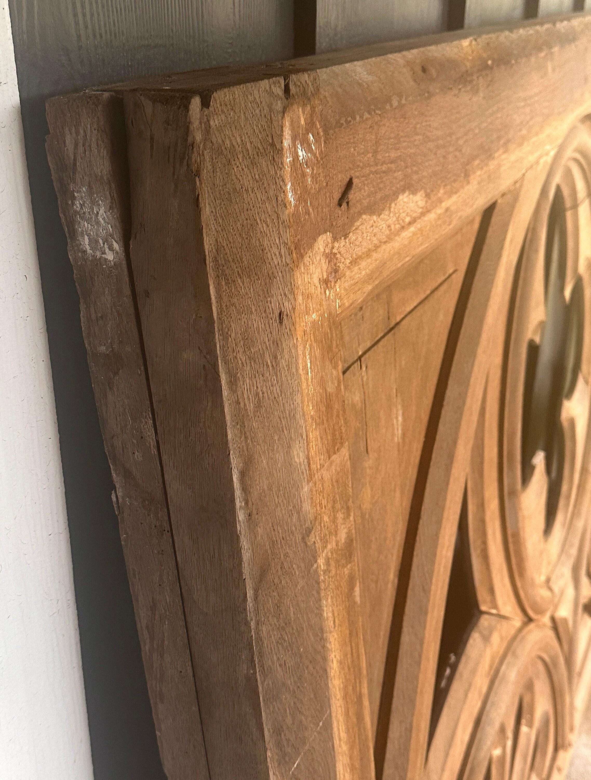 8 Foot Long Antique French Gothic Oak Panel: Transom, Skylight ...