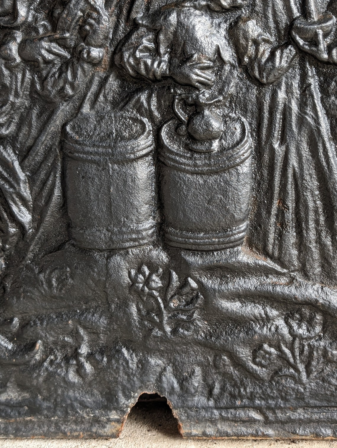 Belgian Antique Cast Iron Fireplace Fireback Jesters and Knaves - Etsy