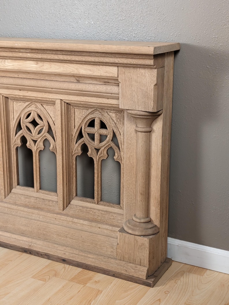 Unfinished Oak Wood Gothic Communion/altar Rail/railing/divider - Etsy
