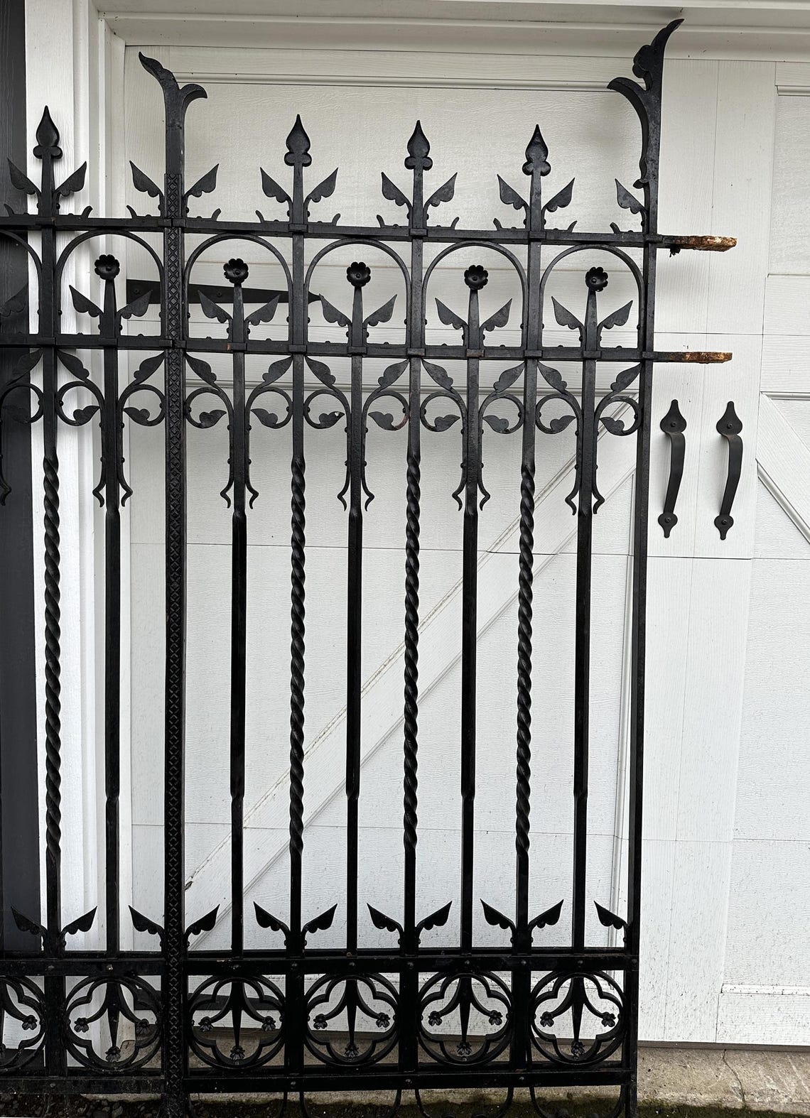 Belgian Antique Wrought Iron Gate Set: 4 Foot Gate and Two 3 Foot Side ...