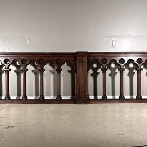 20' Long Antique Gothic Revival Oak Wood Church Balcony Railing - Etsy