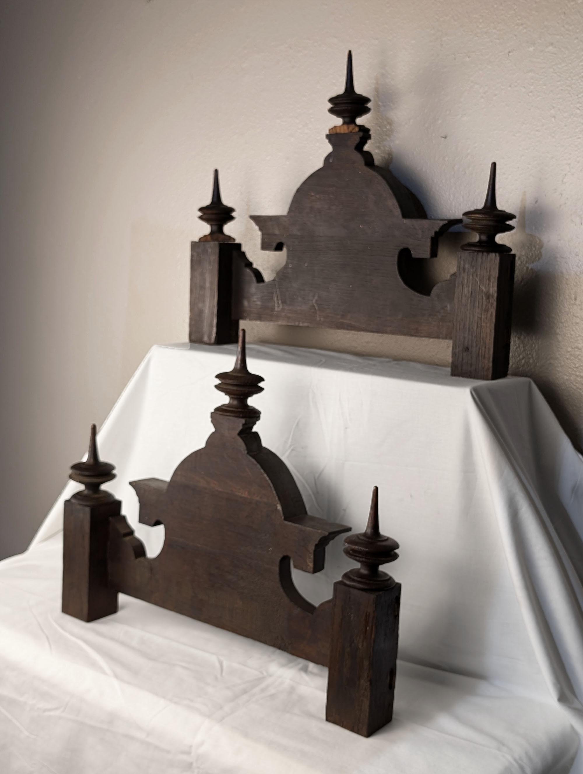 Pair of Renaissance Revival Oak Wood Crests/pediments With Knights ...