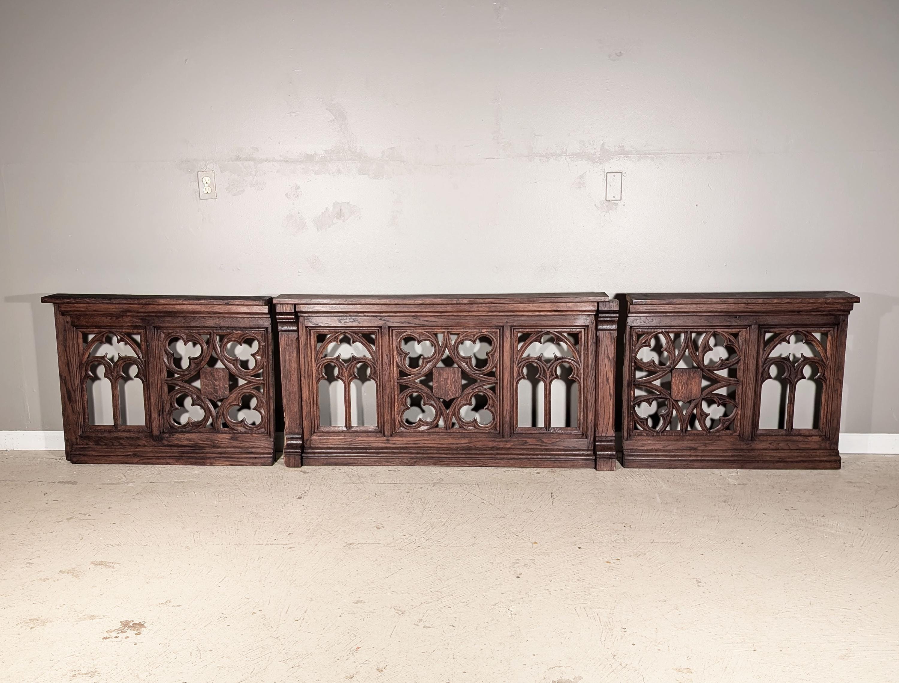 Antique Oak Wood Gothic Communion/altar Rail/railing/ Room Divider ...