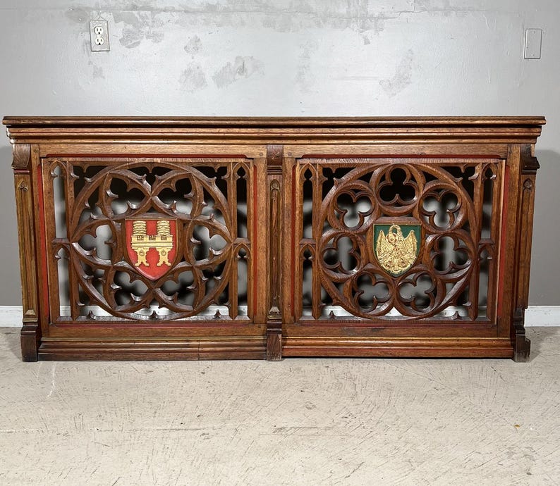 1800's French Antique Oak Wood Communion Rail Gothic Altar Rail - Etsy