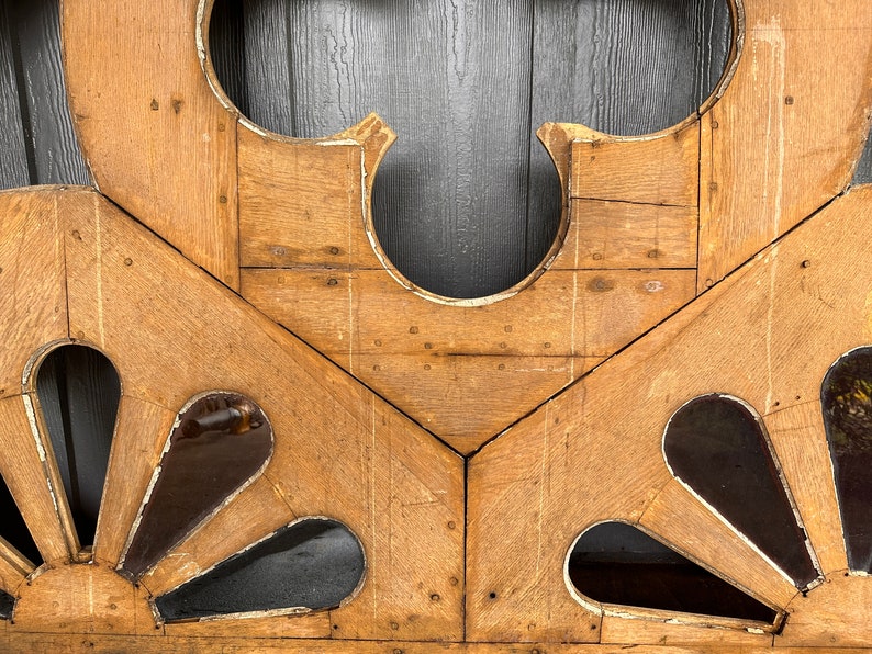 8 Foot Long Antique French Gothic Oak Panel: Transom, Skylight ...