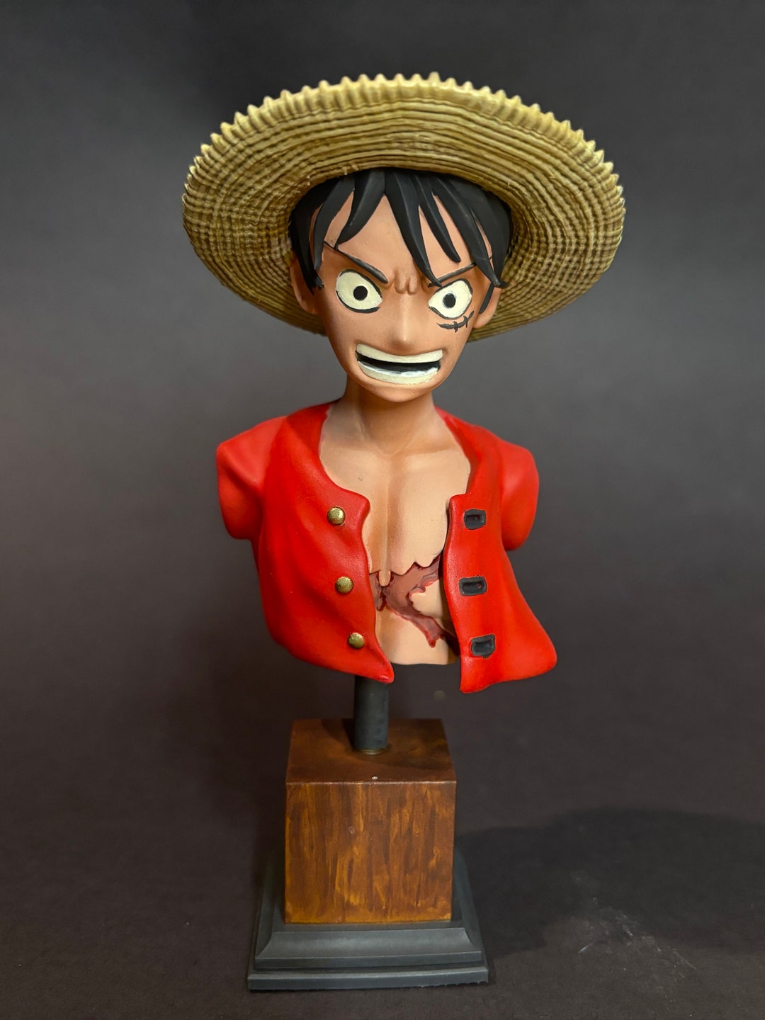 Luffy From One Piece Bust 3D Printed and Handpainted in Texas - Etsy