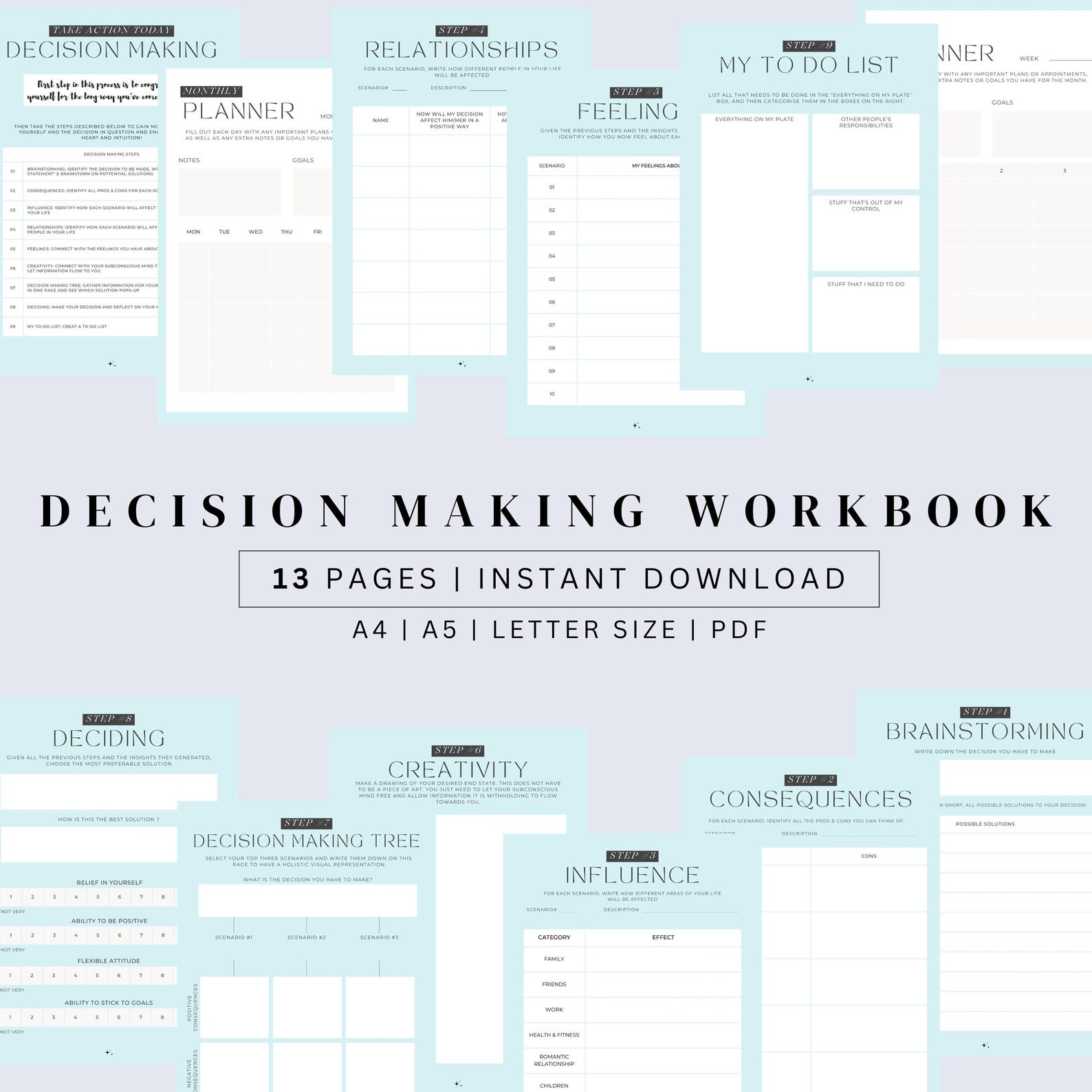 Decision Making Worksheets | Problem-solving Journal, Decision Aid ...