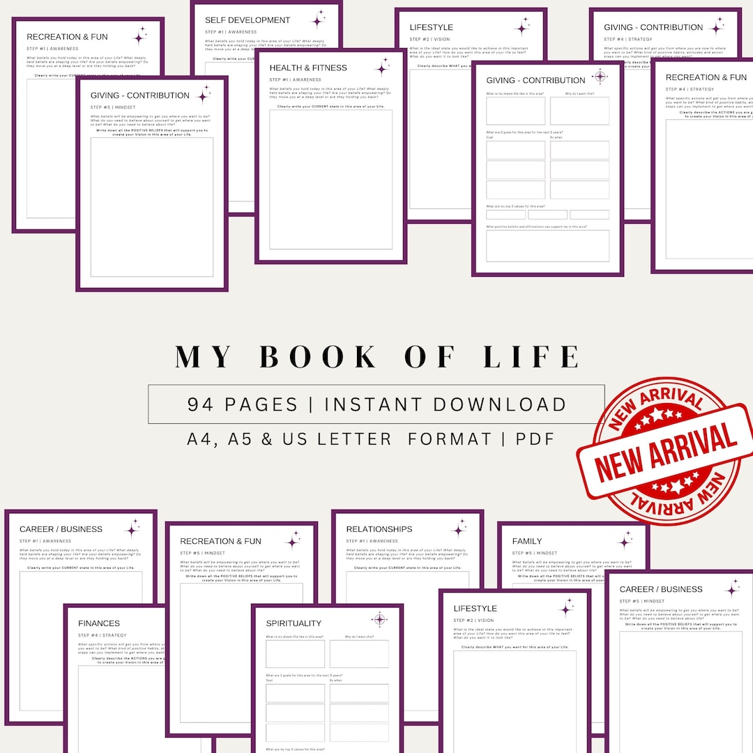 Life Blueprint, Personal Life Map, Book of Life, Vision, Purpose ...