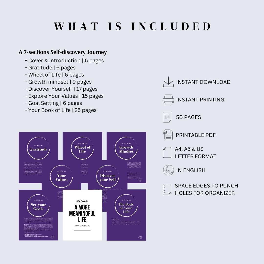 Clarity in Life Workbook, Self-development Worksheets, Core Values ...