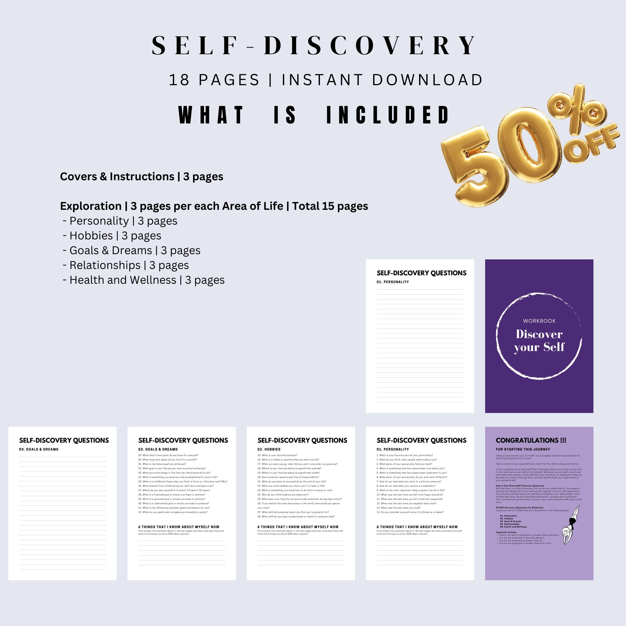 Self-awareness BUNDLE, Explore Your Values, Beliefs and Connect With ...