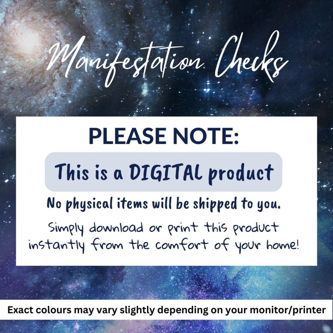 Manifestation Checks, Vision Board Checks, Law of Attraction, Magic ...